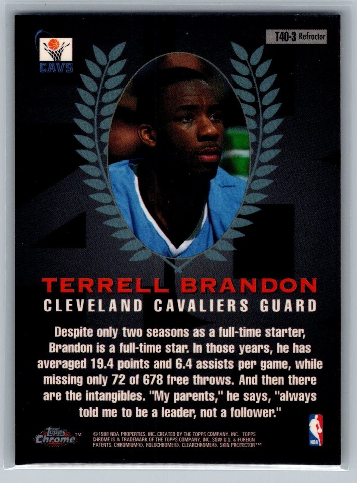 1998 Topps Chrome Refractor #T40-3 Terrell Brandon - NM-MT *TEXCARDS ...