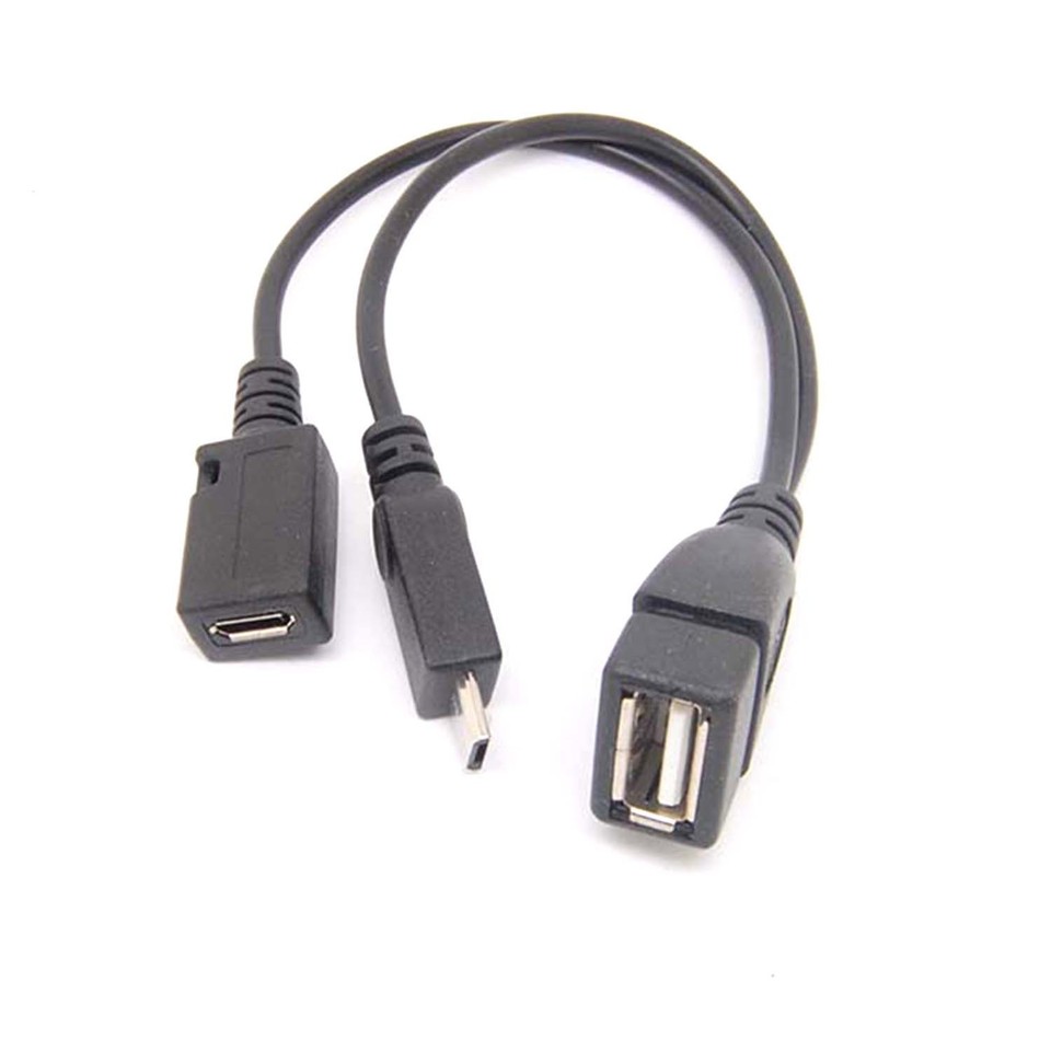Micro USB Male To USB Female Host OTG Cable USB Power Y Cable for ...