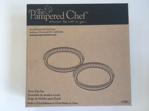 Pampered Chef Torte Pan Set 1706 2 Round 10.5" Pans Fluted Sides New In ...