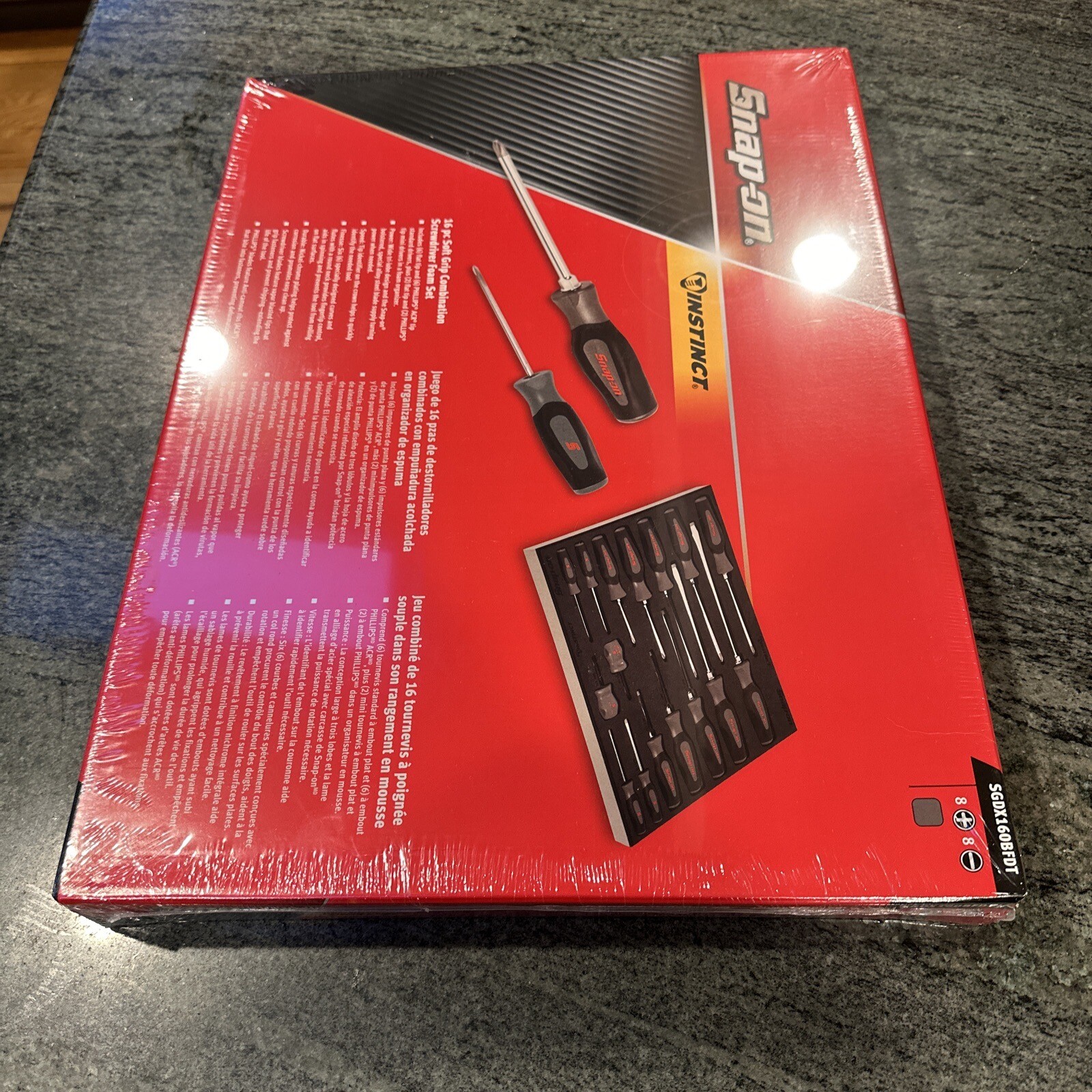 Snap On sgdx160bfdt 16 pc screwdriver set 8 phillips 8 flat w foam dark ...