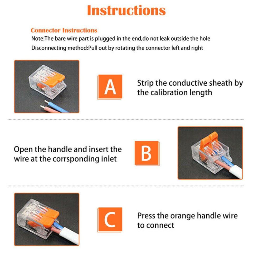 75Pcs 221-412 Lever Nut Compact Splicing Wire Connectors - 2/3/5 ...