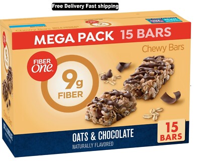 Fiber One Chewy Bars, Oats & Chocolate, Fiber Snacks, Mega Pack, 15 ct ...