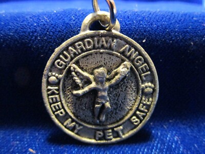 Guardian Angel Pet Tag Silvertone 1-1/8" dia | eBay