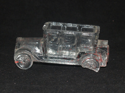 ANTIQUE VINTAGE GLASS FIGURAL CANDY CONTAINER AUTOMOBILE LIMOUSINE ...