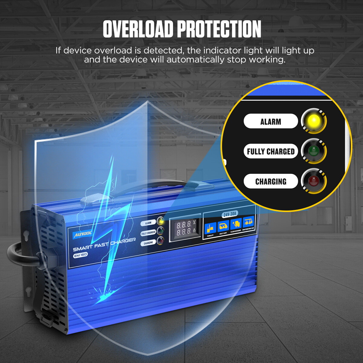 24V 30A Fully-Automatic Smart Fast Charger Portable Battery Charger For ...