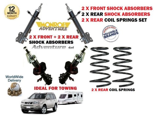 FOR NISSAN X TRAIL 2001-> 2x FRONT + 2x REAR SHOCK ABSORBER + REAR COIL ...