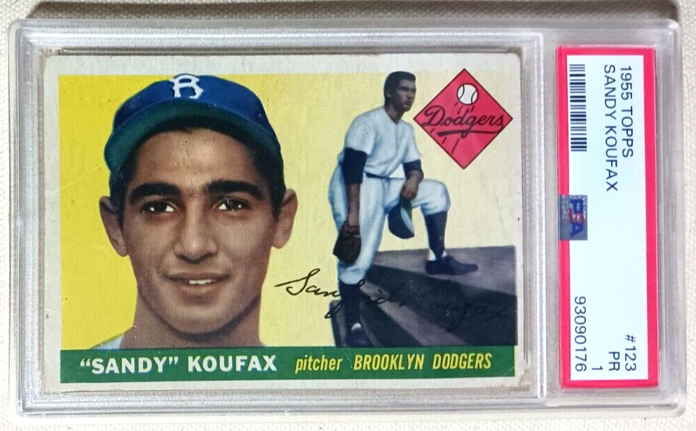 1955 Topps #123 Sandy Koufax RC HOF PSA 1 PR Rookie!! Dodgers | eBay