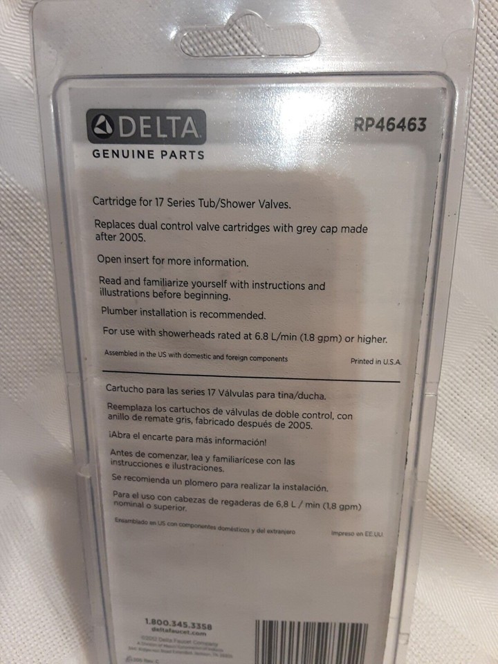 Delta RP46463 Hot and Cold Faucet Cartridge for 17 Series Shower Valves ...