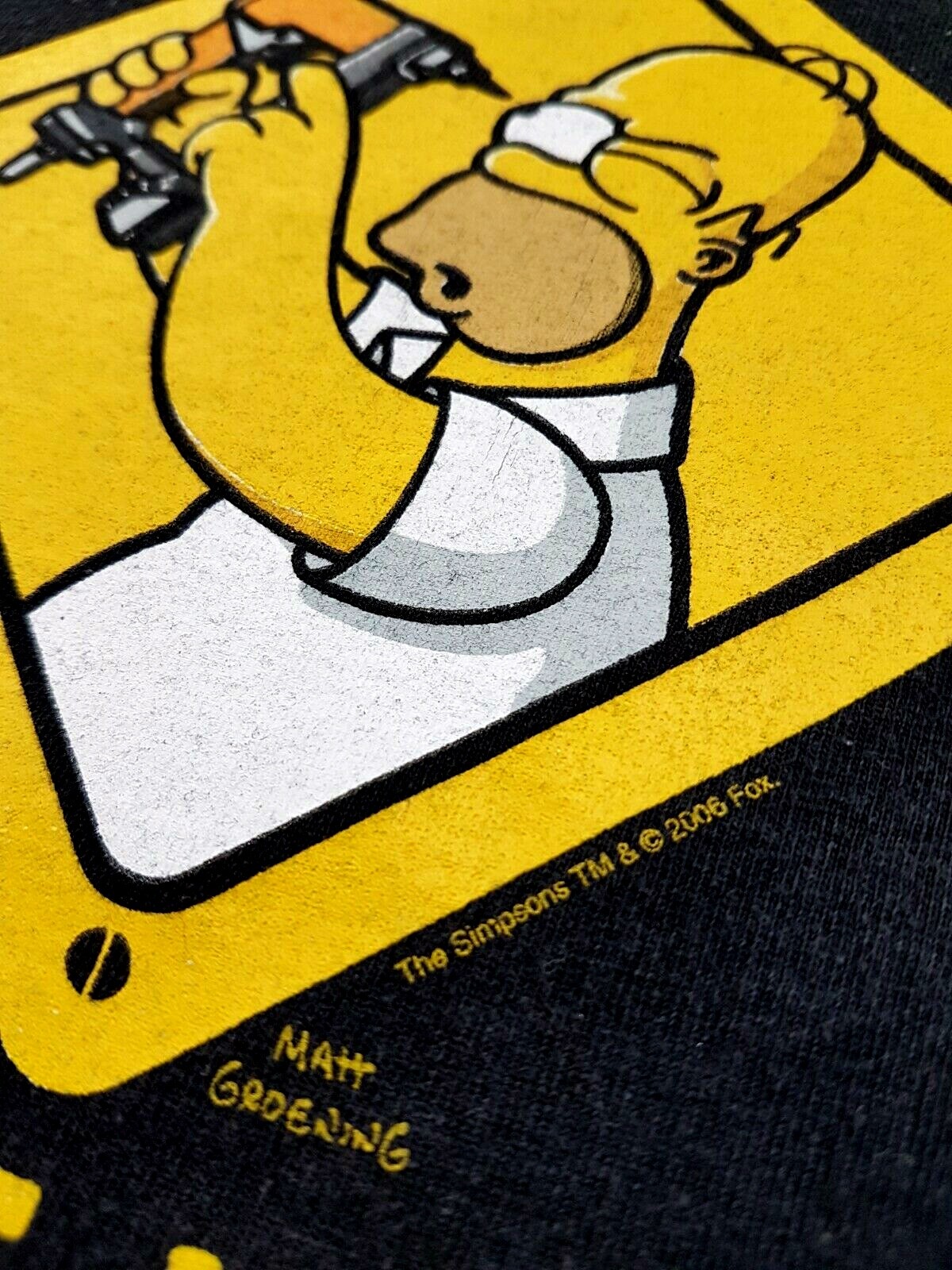 Vintage Homer Simpson Caution Man At Work 2006 Tee Bl… - Gem