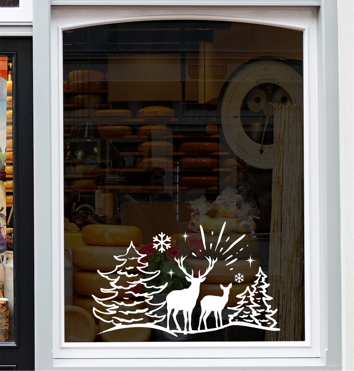 Window Christmas Scenes Inside Snowy Scene For Christmas And New Year