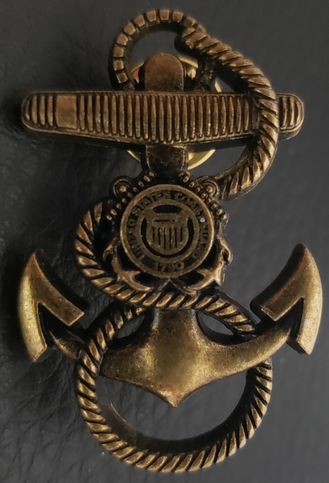 US Coast Guard Anchor Cap Hat Badge Screw Back USCG Pin Naval Insignia ...