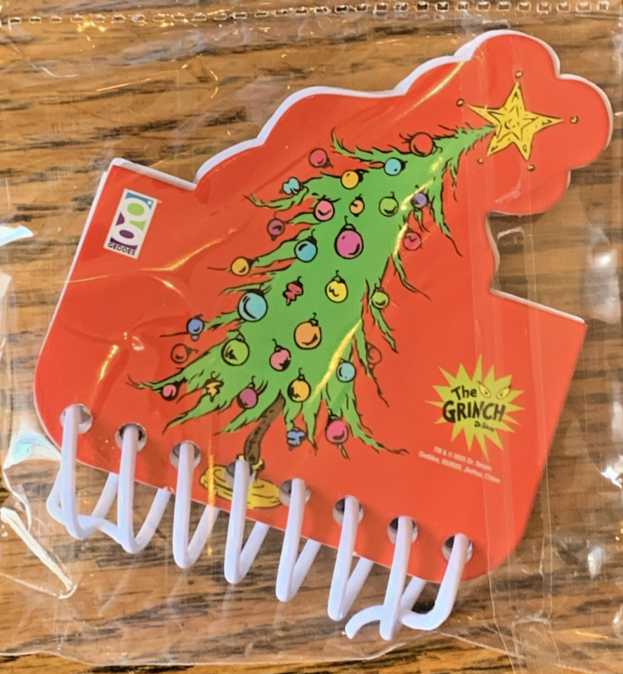 2 Packages - NEW Dr. Seuss GRINCH Die Cut Spiral Notepads w/Character ...