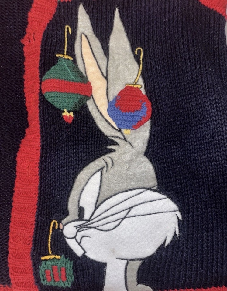 Bugs Bunny and Tweety Vintage Loony Tunes Christmas Sweater Warner Bros ...