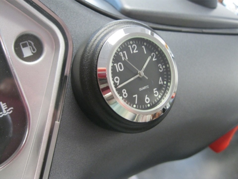 STICK ON CLOCK MOTORCYCLE SCOOTER BOAT AUTO SNOWMOBILE WATERPROOF BLACK ...