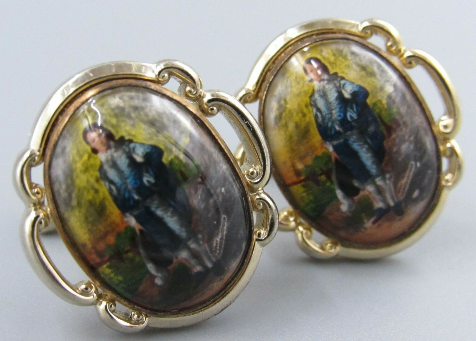 Mens Vintage FAMOUS BLUE BOY PORTRAIT ART CUFFLINK Costume Jewelry Q78 ...