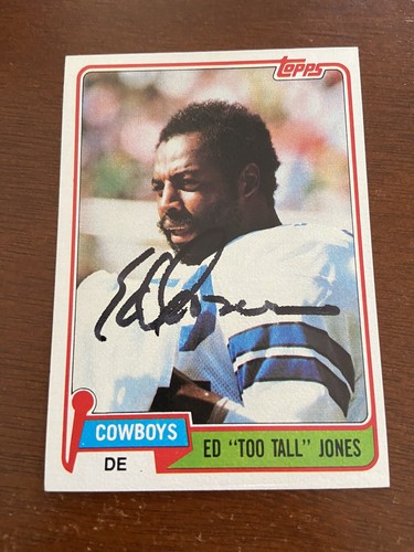 1981 Topps ED TOO TALL JONES #185 COWBOYS Football Card AUTO AUTOGRAPH ...
