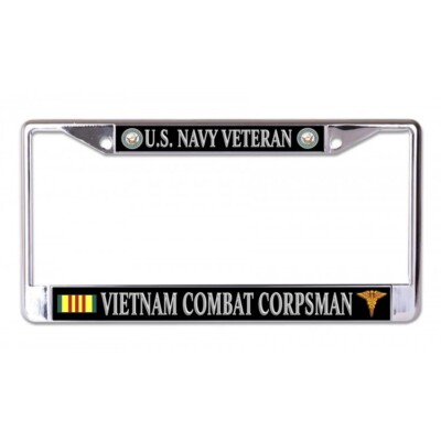 NAVY VETERAN VIETNAM COMBAT CORPSMAN USA MADE LICENSE PLATE FRAME | eBay