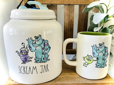 New Rae Dunn Pixar Scream Jar, Scream Team Monsters Canister & Mug Set ...