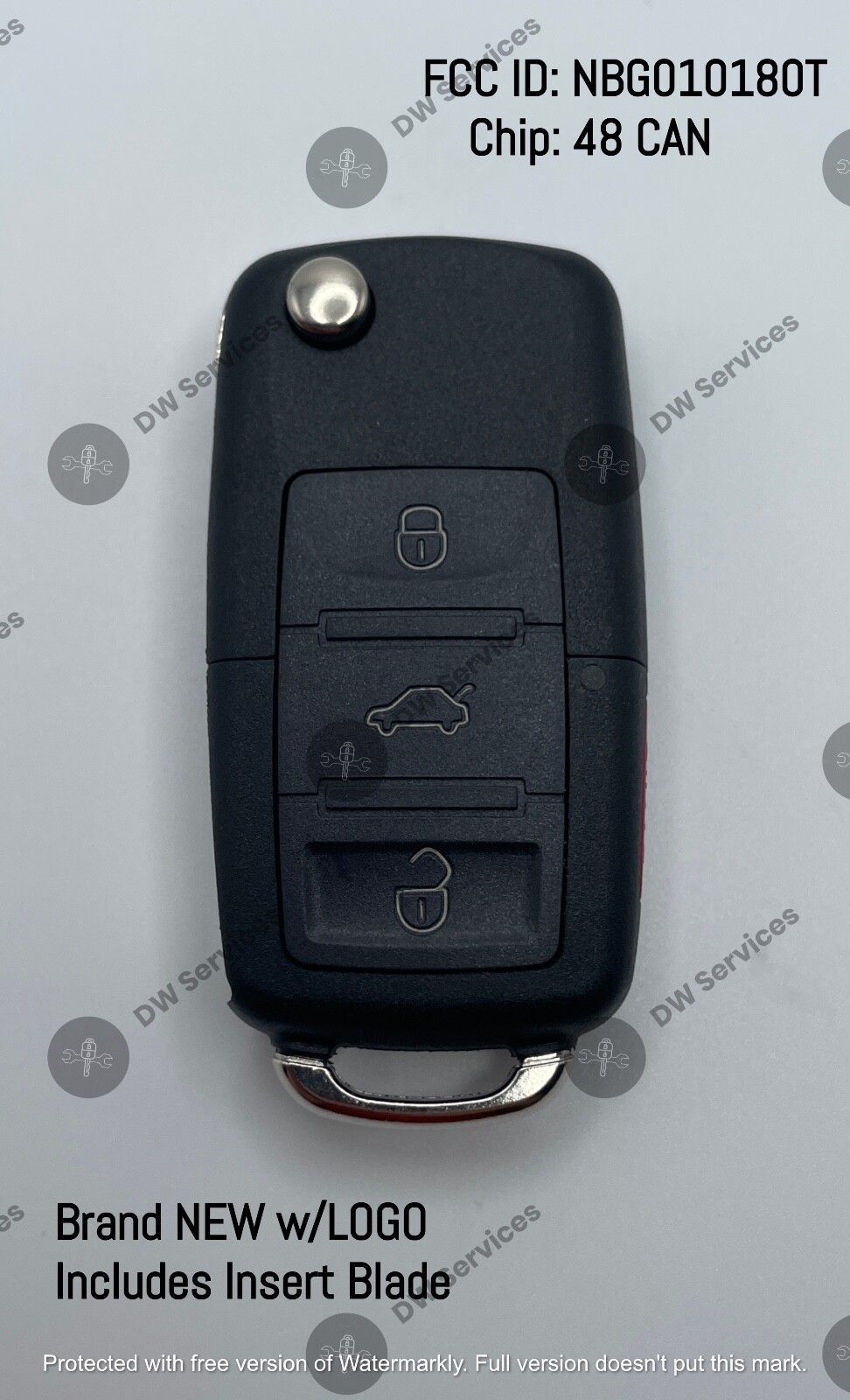 NEW! Volkswagen 4-button flip key remote fob 5K0837202 NBG010180T 48 ...