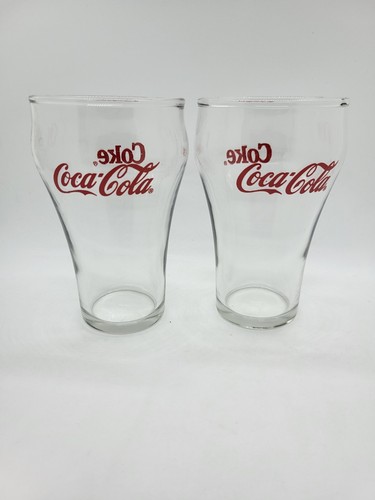 Vintage Coca-Cola Coke Soda Glass Red Logo Coke Pop Beverage Cup Set of ...
