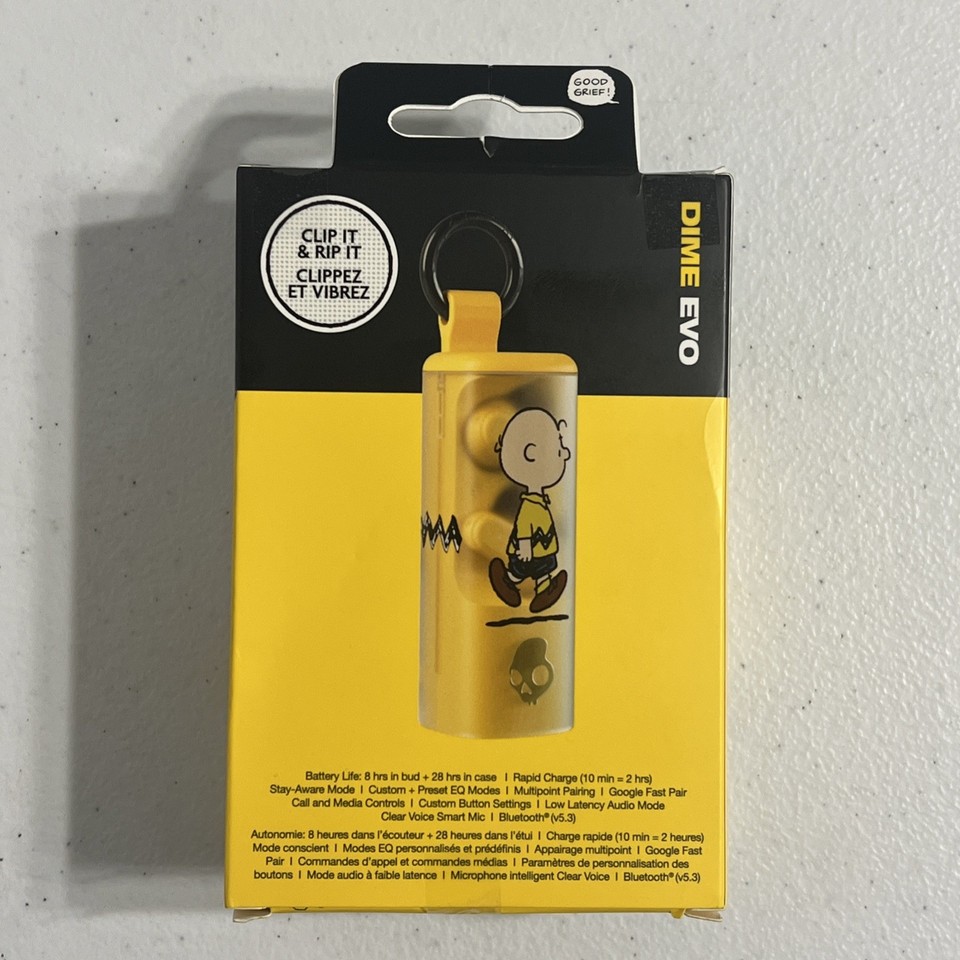SKULLCANDY X Peanuts Dime Evo Earbuds Charlie Brown S2DTW-T023 Yellow ...