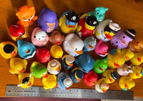 LOT OF 35+ All Different Duck RUBBER DUCKY DUCKIE BATH TOY instant ...