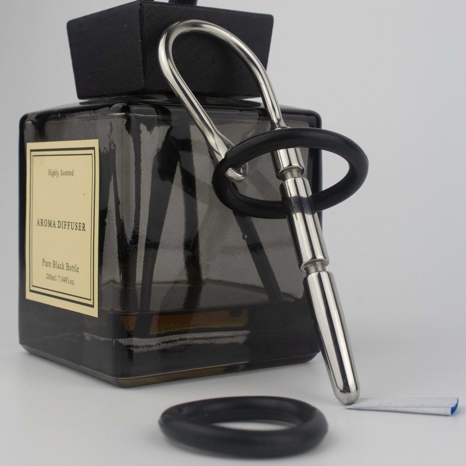 Stainless Steel Urethral Plug Rod with Ring Men Dilator Penis Extension ...