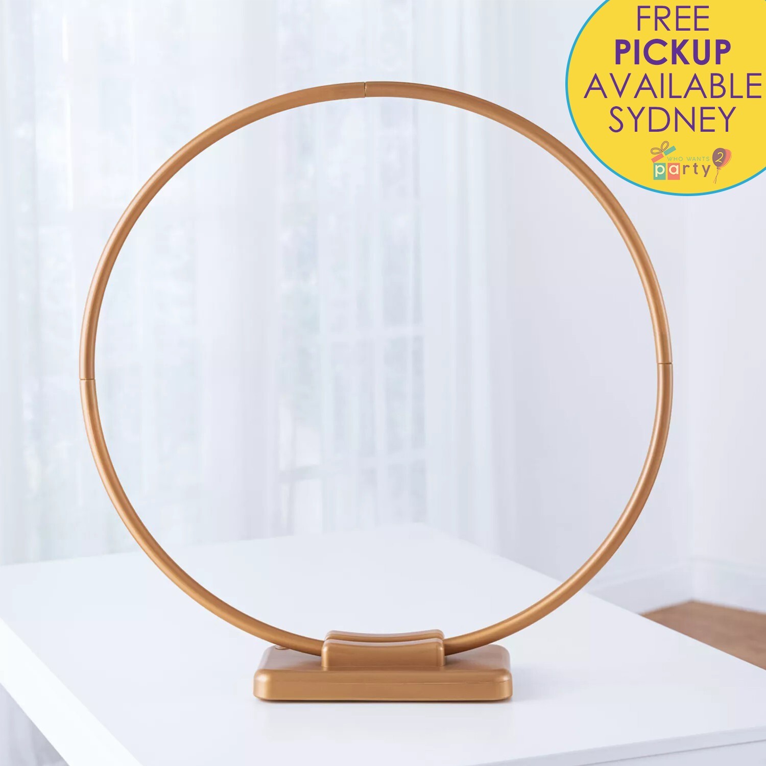 GOLD PLASTIC 71CM BALLOON HOOP FRAME TABLETOP BIRTHDAY PARTY ...