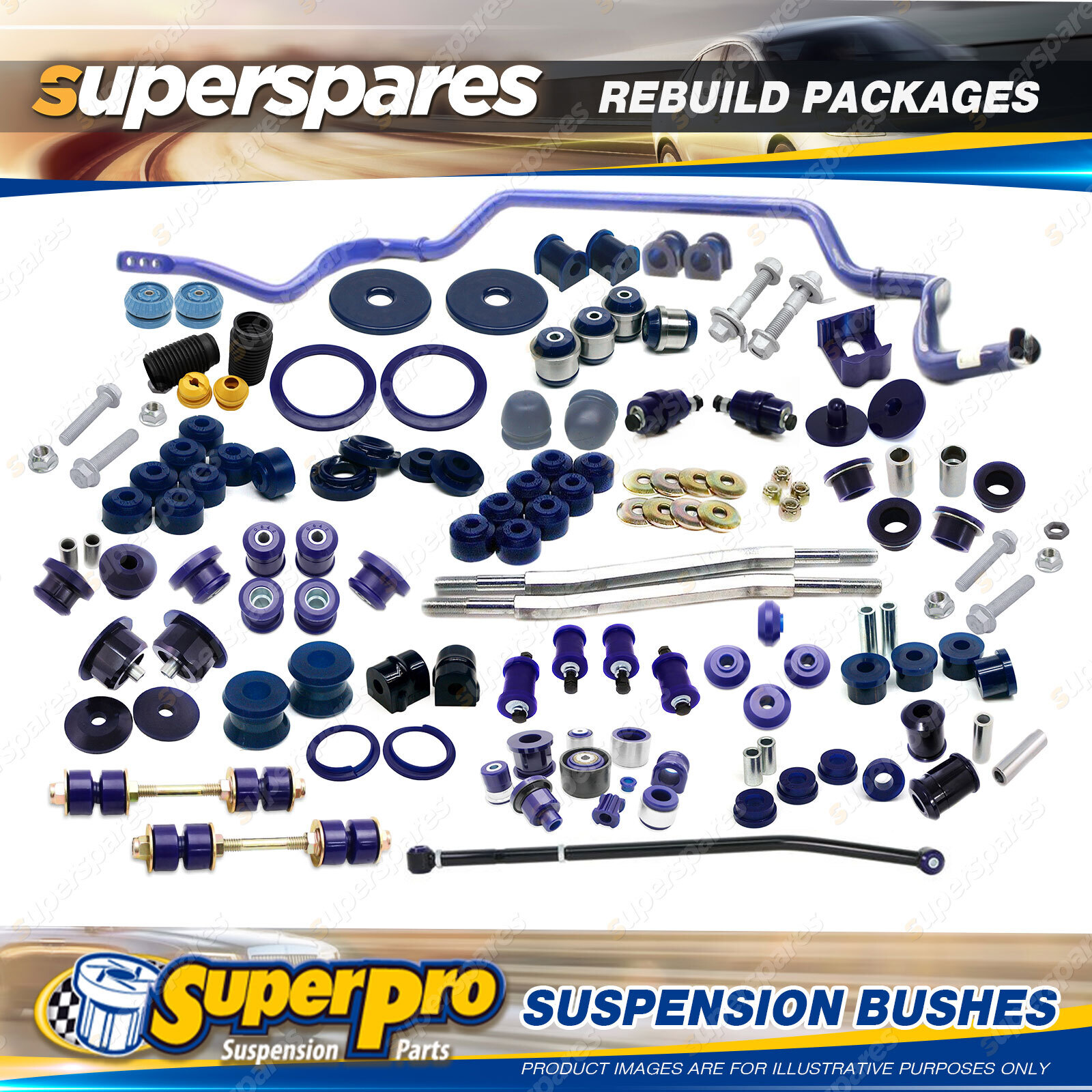 F+R Superpro Suspenison Bush Kit for Holden Commodore VR VS Sedan Wagon ...