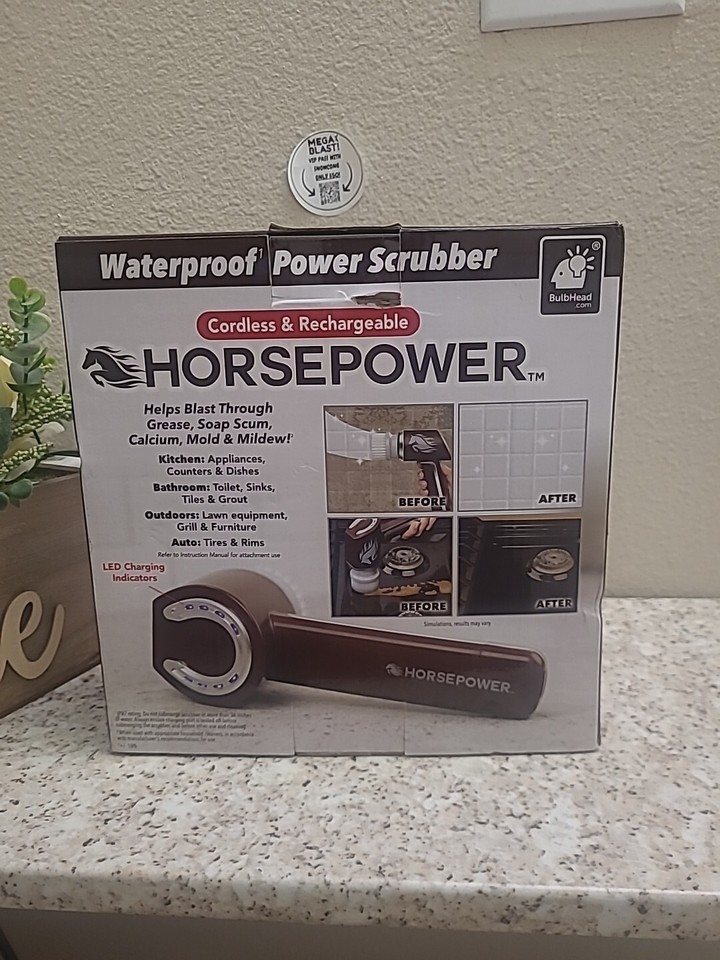 Ruby Horsepower Handheld Cordless Rechargeable Spinning Power Scrubber ...