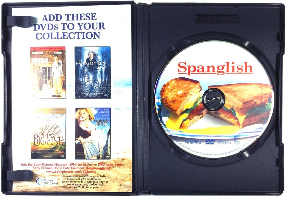 Spanglish (DVD, 2005, Widescreen) Adam Sandler Tea Leoni Cloris ...