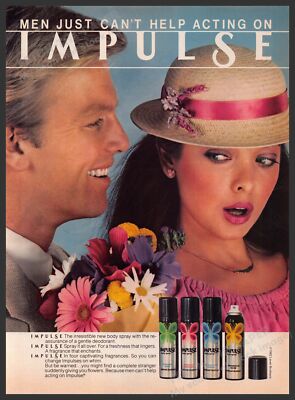 Impulse Body Spray 1980s Print Advertisement 1982 Flowers Couple | eBay