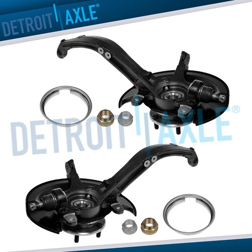 Front Steering Knuckles & Wheel Hub Bearings Set for 2003-2007 Honda ...