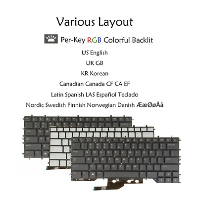 Laptop Keyboard for DELL Alienware M15 R2 , M15 R3, Per-Key RGB ...