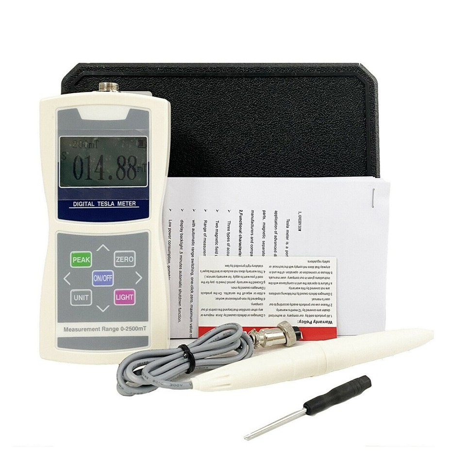 Tesla Meter Digital Gauss Meter Gaussmeter Magnetic Flux Meter Radial ...