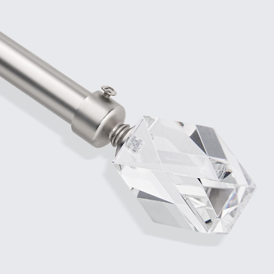 Crystal Rod And Finial Set 28mm Crystal End Metal Curtain Pole Set