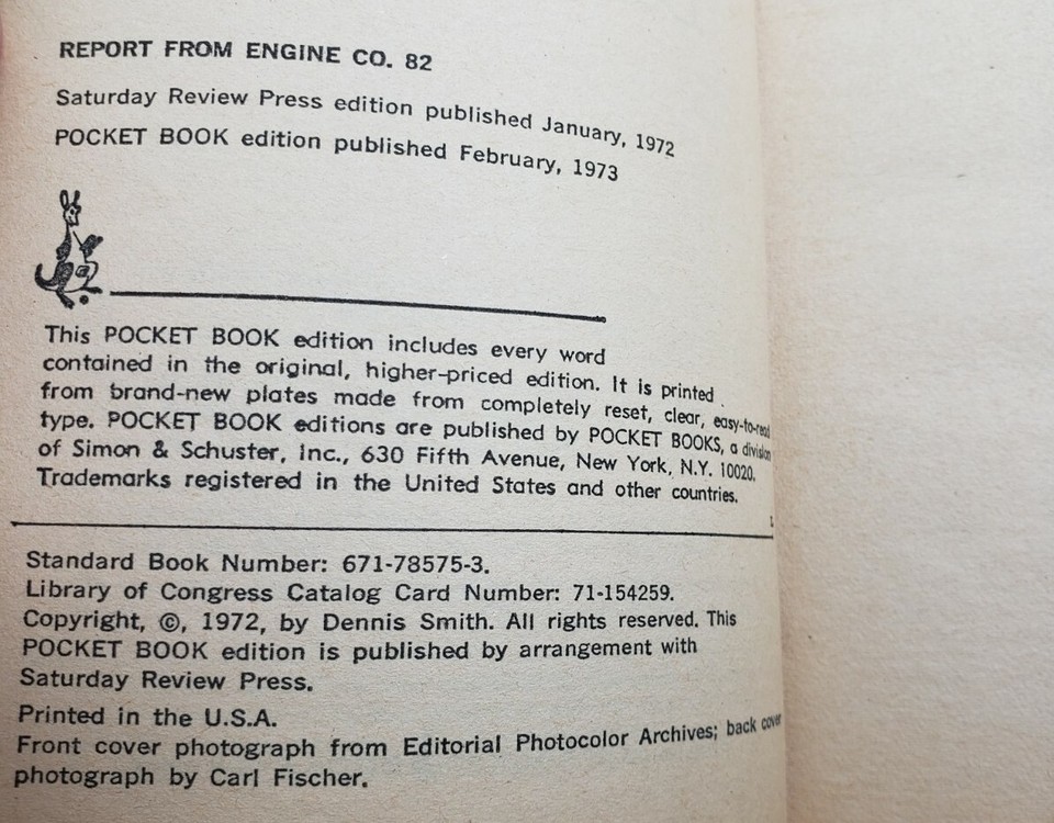 Report From Engine Co. 82 by Dennis Smith Mass Market Paperback ...