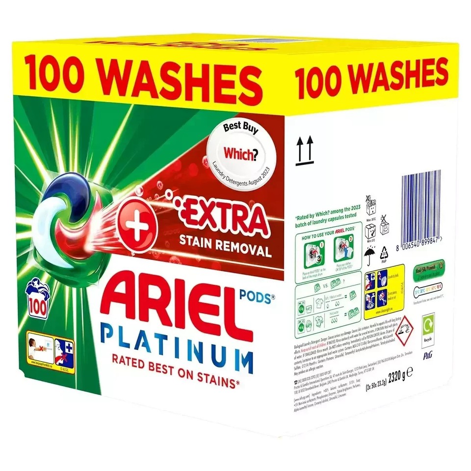 Ariel Platinum Pods Washing Detergent Tablets Capsules 50 / 100 Pods ...