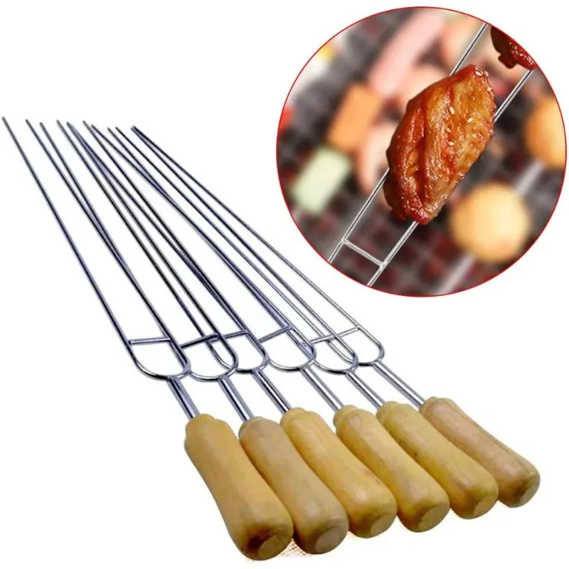 6Pcs Stainless Steel U-Shaped Barbecue Brazing Fork Needle Grilling ...