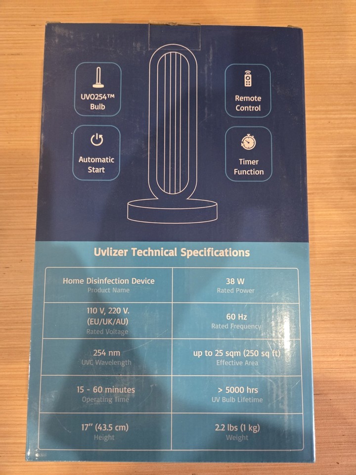 Uvlizer Home Disinfection Device Ozone Allergy Relief UVO254 | eBay
