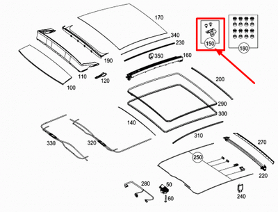 MERCEDES-BENZ A W176 Sunroof Corner Bracket A1767820012 NEW GENUINE | eBay