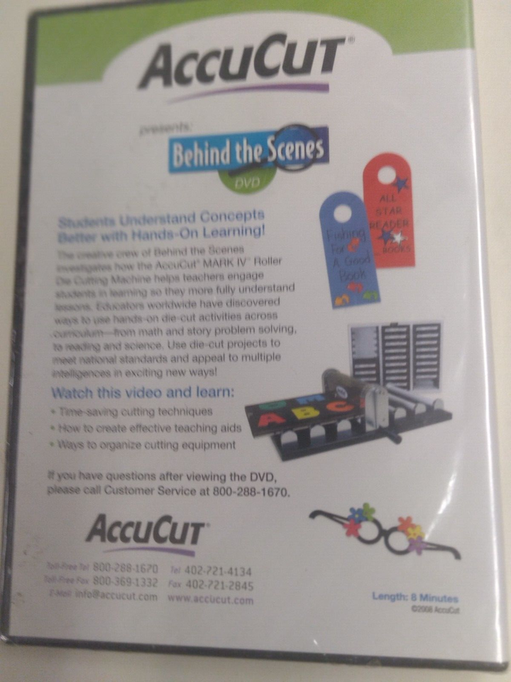 ACCUCUT die cut machine for schools DVD BEHIND THE SCENES TRAINING ...