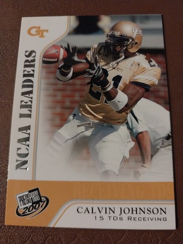 2007 CALVIN JOHNSON MEGATRON PRESS PASS NCAA LEADERS ROOKIE CARD RC #63 ...