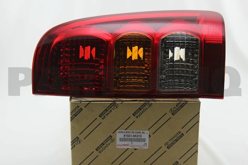 815510K010 Genuine Toyota LENS, REAR COMBINATION LAMP, RH 81551-0K010 ...