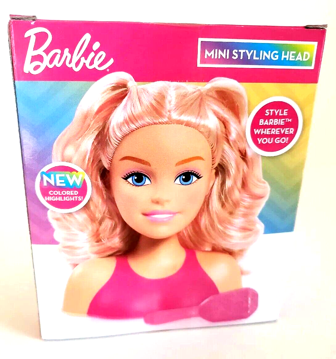 Barbie Mini Styling Head with Hair Brush Pink NEW in Box | eBay