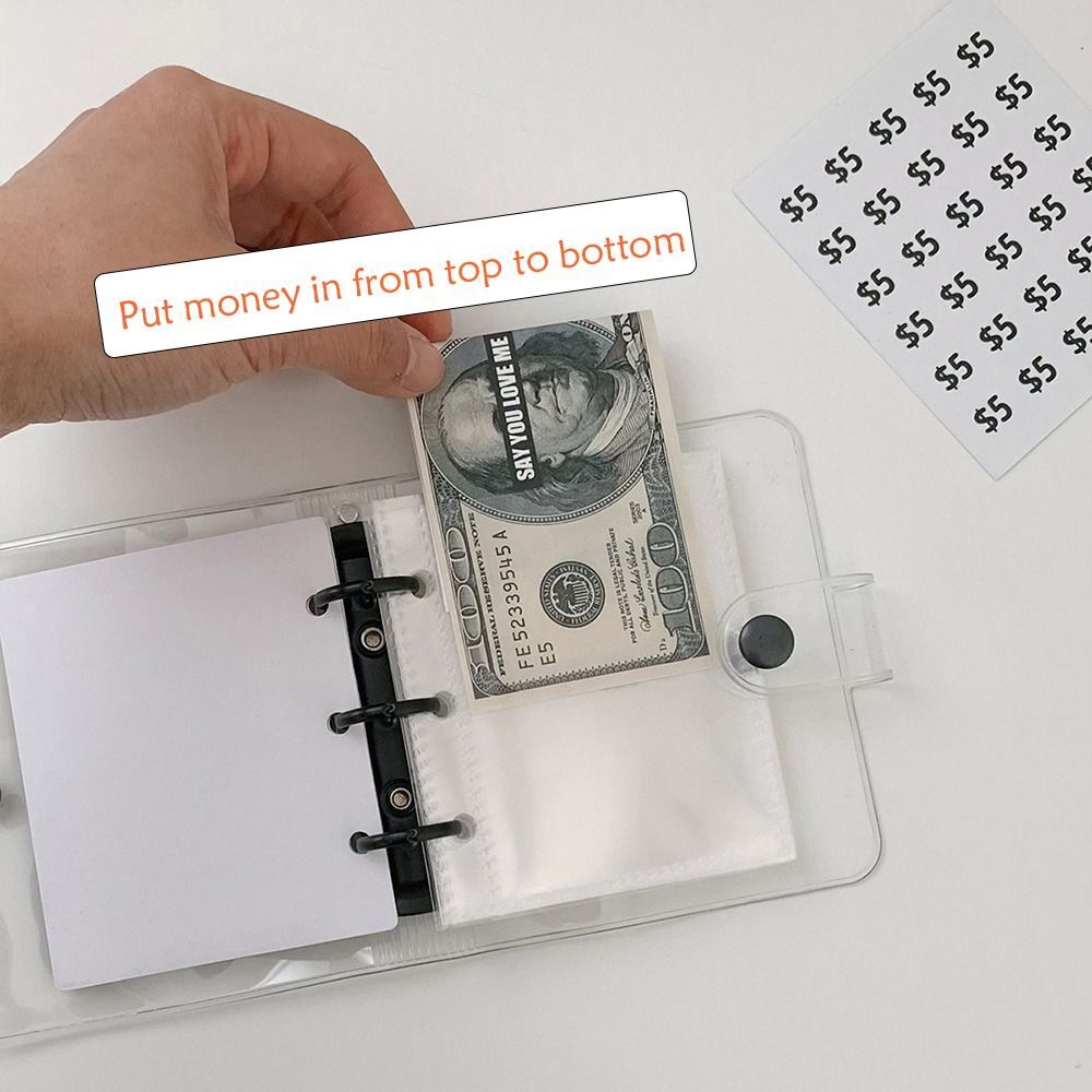 with Cash Envelopes Saving Challenge Binder Mini Money Saving Notebook ...