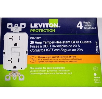 Lot Of 7 Leviton 20A-125V Tamper Resistant GFCI Outlet Slim Design | eBay