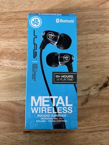 JLab Audio Metal Wireless Earbuds, Black, Universal Mic w/Volume + Trac ...