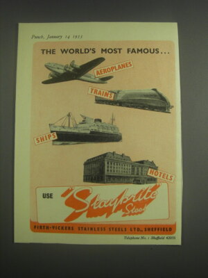 1953 Firth-Vickers Staybrite Steel Ad - The world's most famous ...
