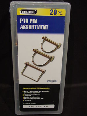 20 PC PTO POWER TAKE OFF PIN ASSORTMENT KIT SPRING ACTION PINS TRAILER ...